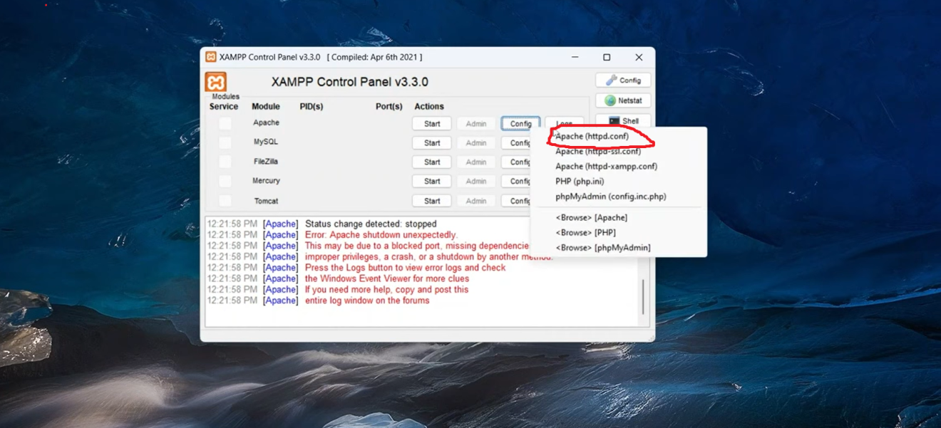 How To Fix Error Apache Shutdown In Xamppeasy Way