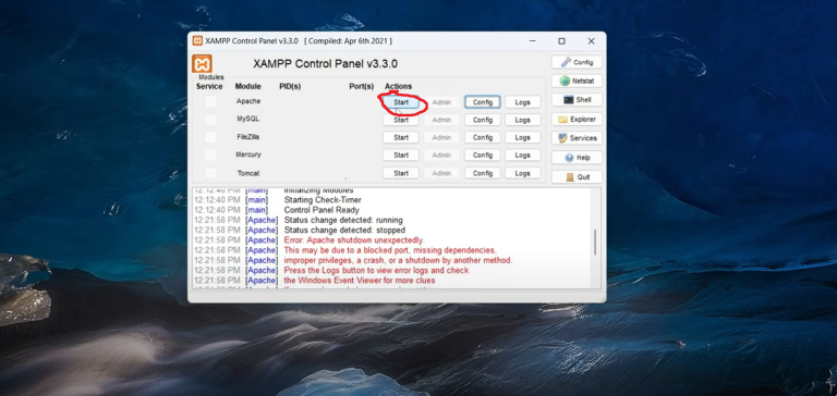 How To Fix Error-Apache Shutdown In XAMPP(Easy Way)