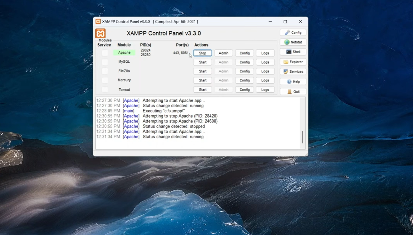 How To Fix Error-Apache Shutdown In XAMPP(Easy Way)