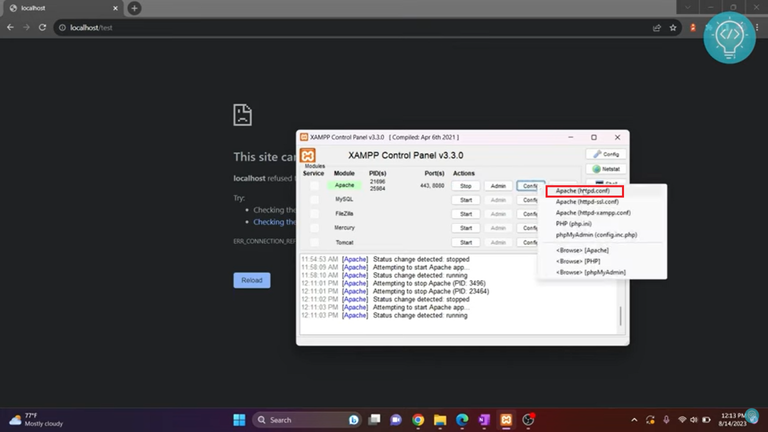 How To Fix Error ‘Xampp Localhost Refuse To Connect’ - The Code City