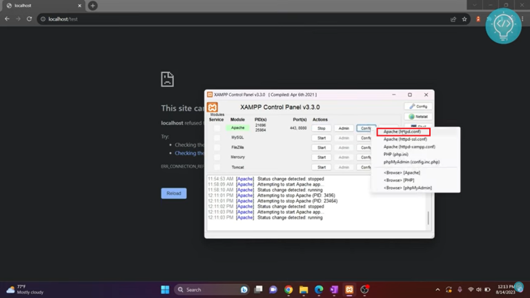 How To Fix Error ‘Xampp Localhost Refuse To Connect’ - The Code City