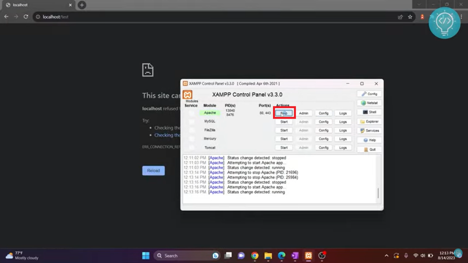 How To Fix Error ‘Xampp Localhost Refuse To Connect’ - The Code City